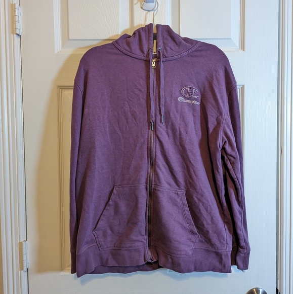 Champion | Jackets & Coats | Champion Zip Up Terry Hooded Jacket Purple ...